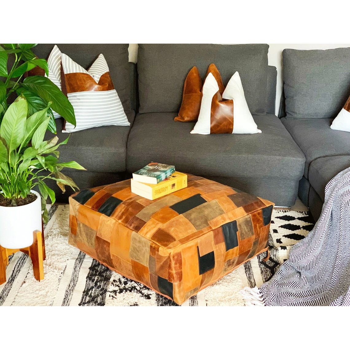 Exotic Leather Patchwork Ottoman – MelbourneLeatherCo