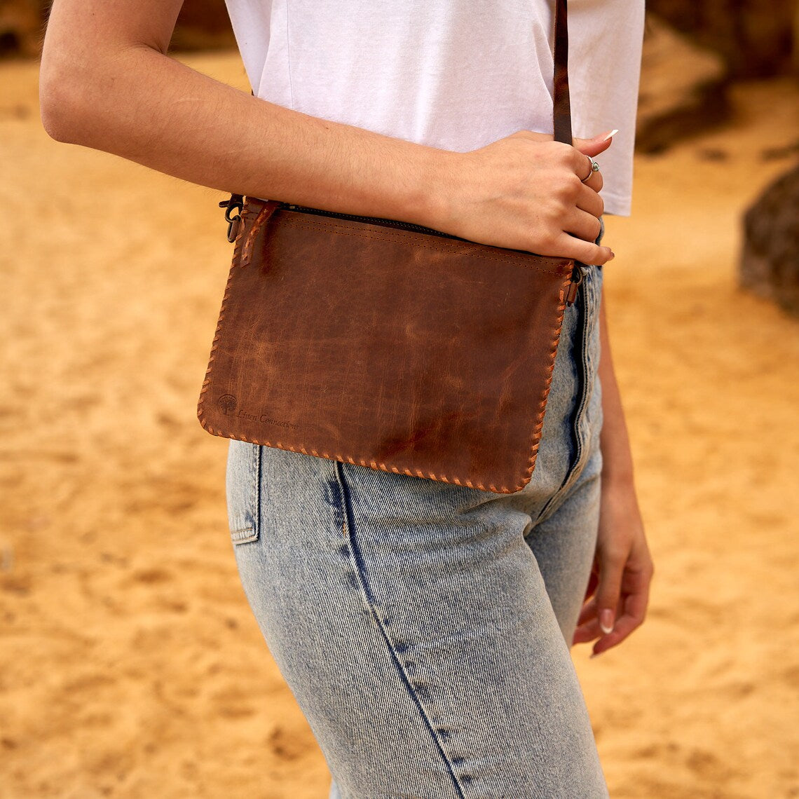 Distinctive Protection: Handmade Leather Crossbody Bag – MelbourneLeatherCo